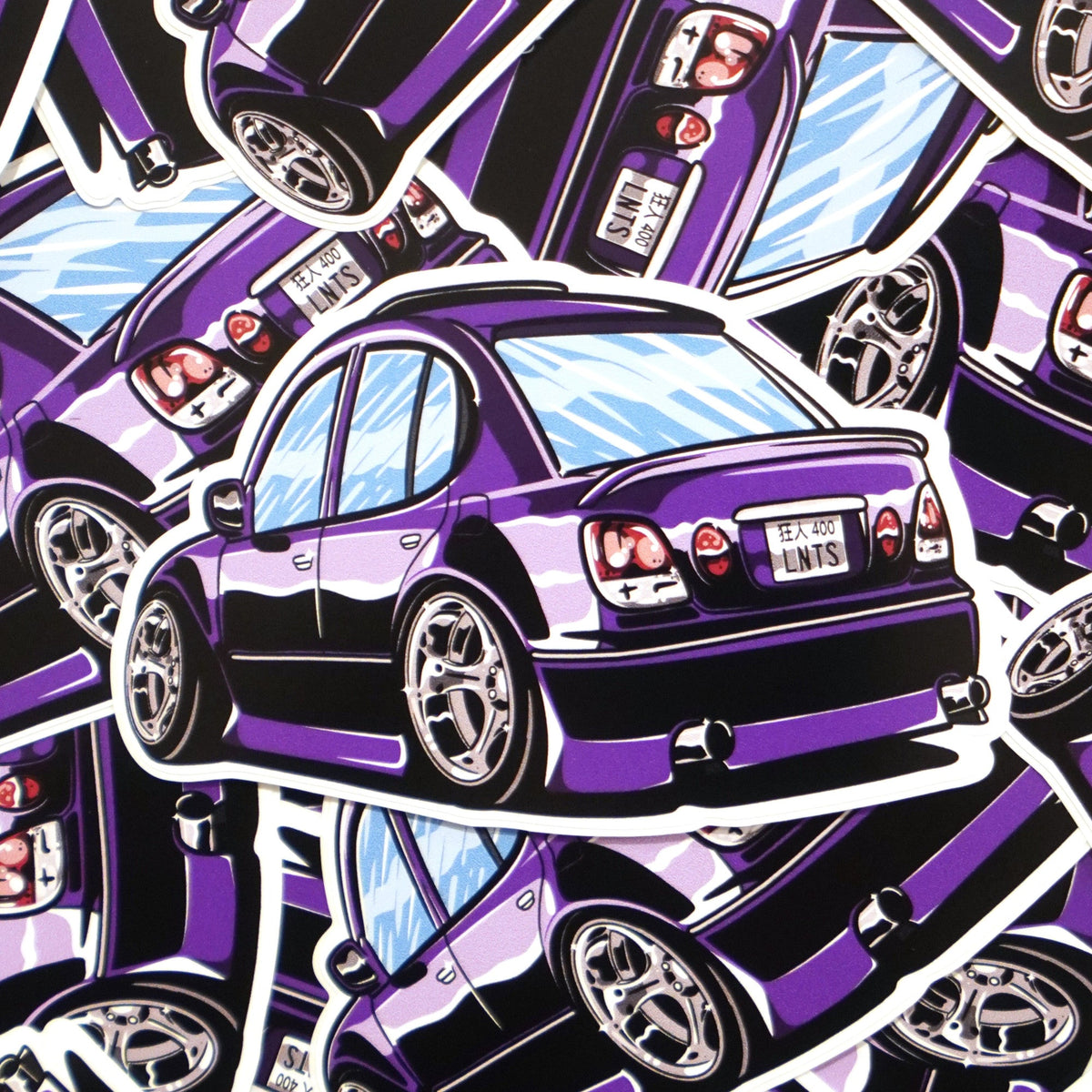 Lunatics GS300/400 VIP Drift Car Purple 4-Inch Vinyl Sticker — Lunaticsco