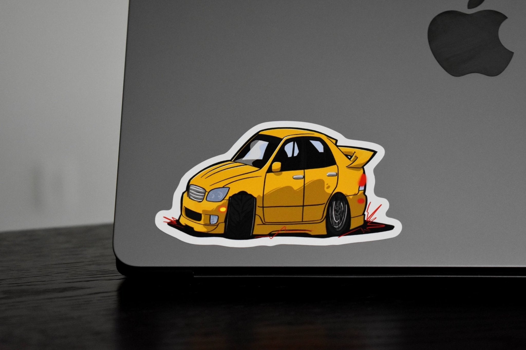 Lunatics Yellow Lexus IS300/Altezza Drift 4-Inch Vinyl Sticker — Lunaticsco