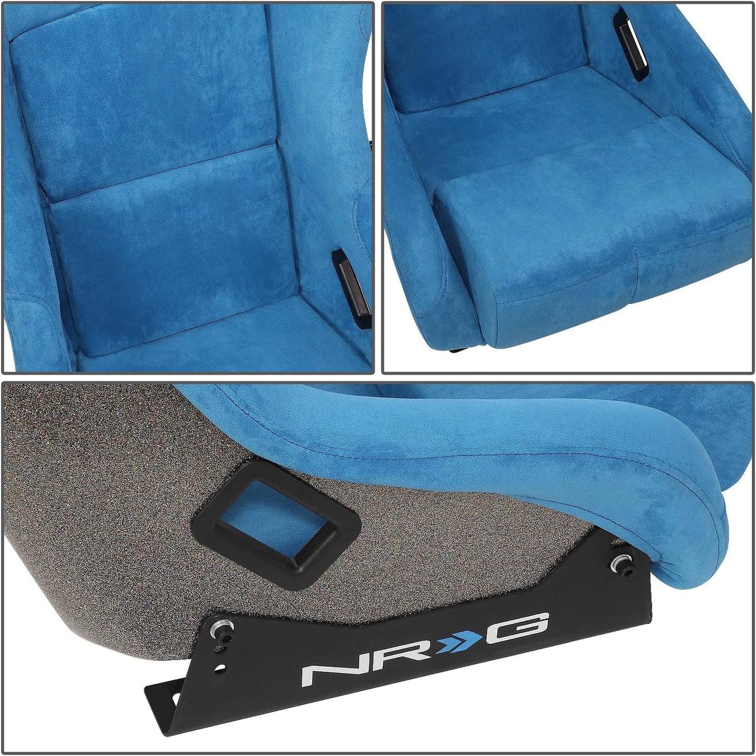 NRG FRP Ultra Edition Bucket Seat Large Blue — Lunaticsco